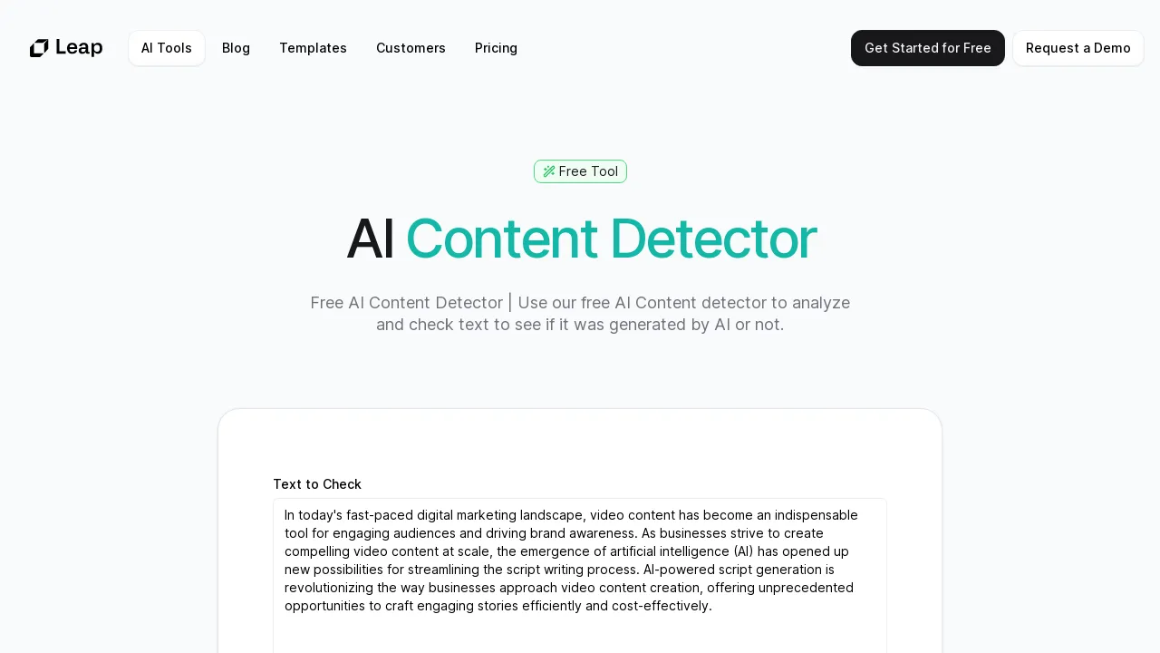 AI Content Detector by Leap AI - BestofAI